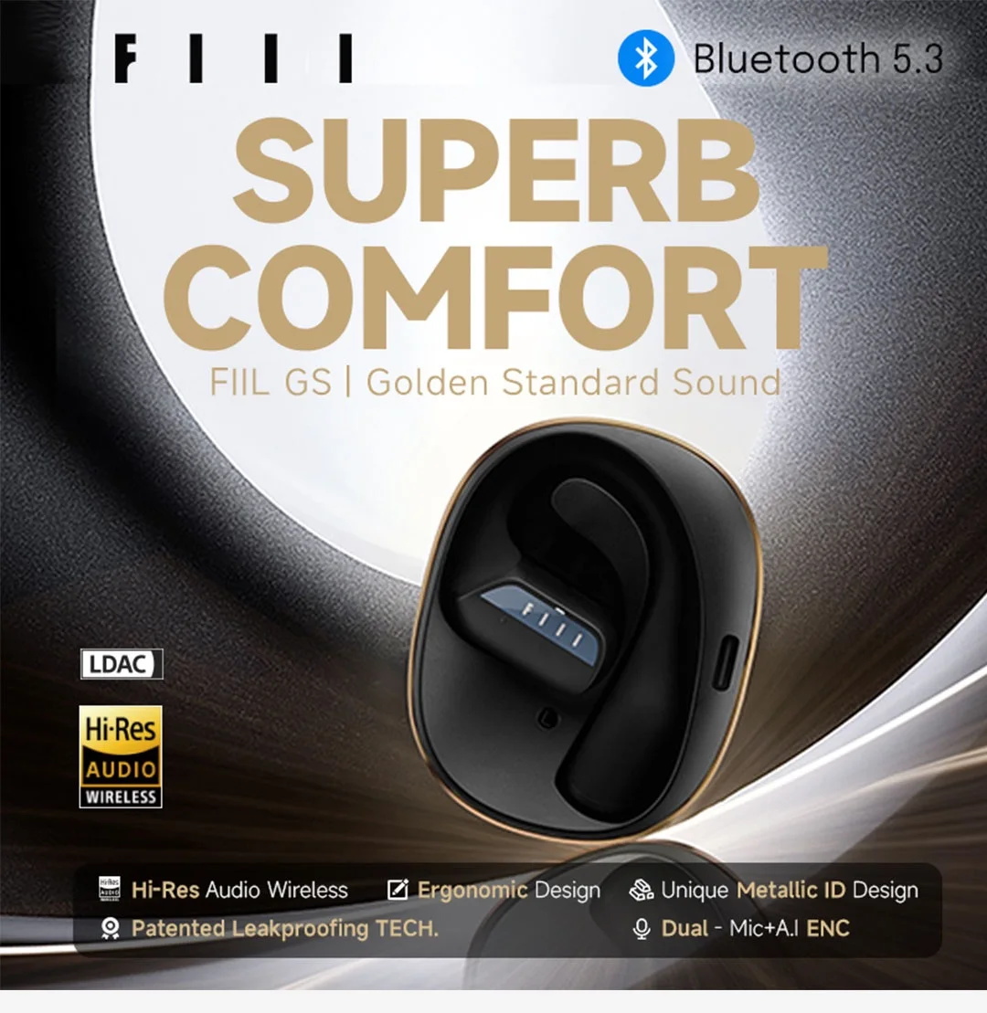 FIIL GS Open Earphone Bone Conduction Hi-Res Audio 32H Playtime ...