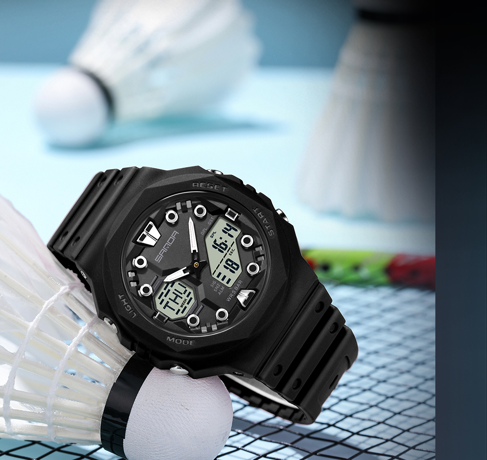 SANDA 6200 New Men's Electronic Watch Multi functional Alarm Clock ...