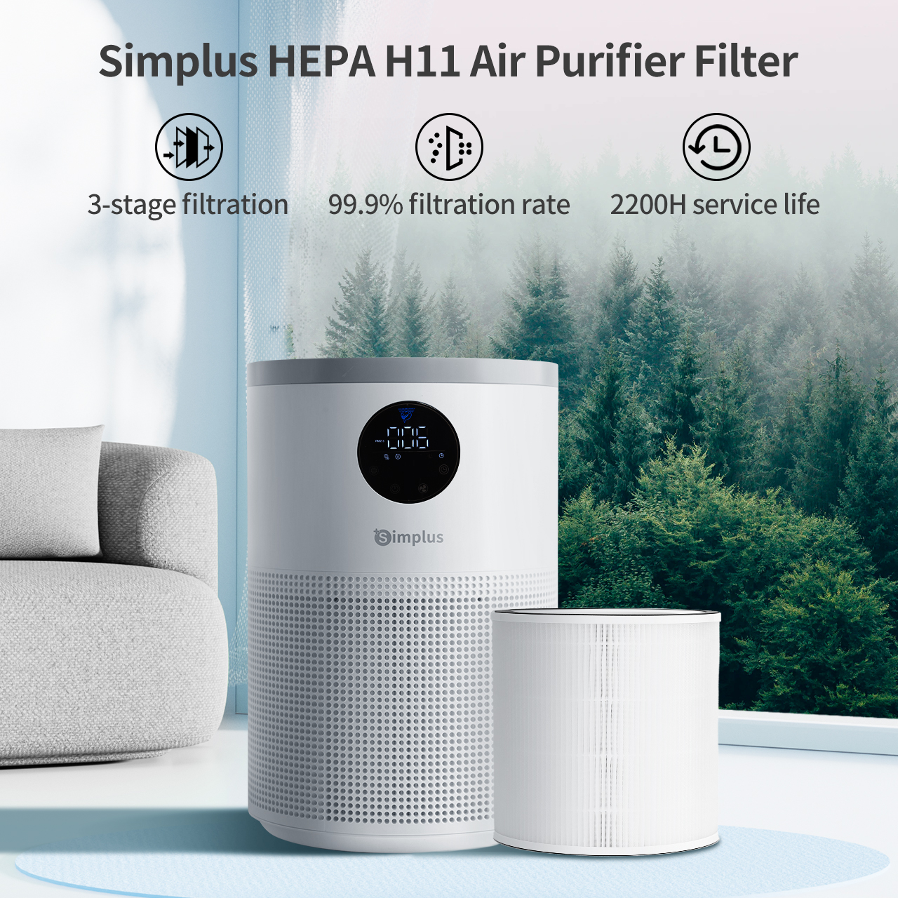 Simplus Air Purifier Filter Suitable for KQJH004 | Shopee Philippines