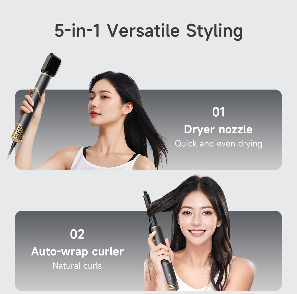 Simplus Hair Dryer Brush 5-IN-1 Multifunctional Styler Hair Curler ...