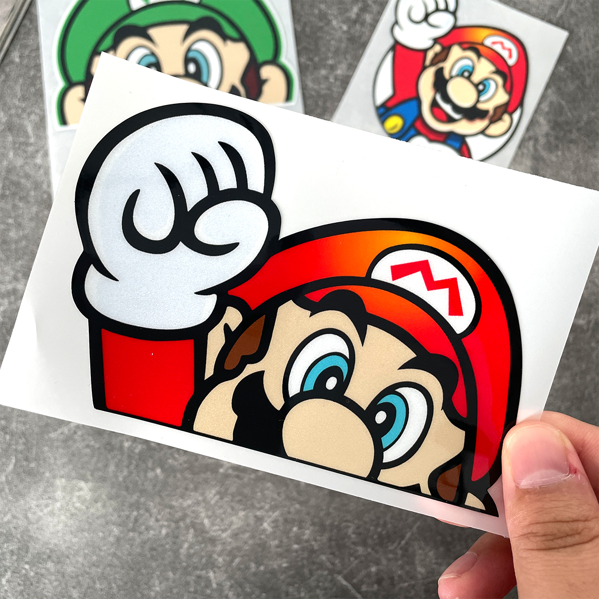 Cartoon Cute Super Mario Mario Motorcycle Accessories Sticker Creative ...