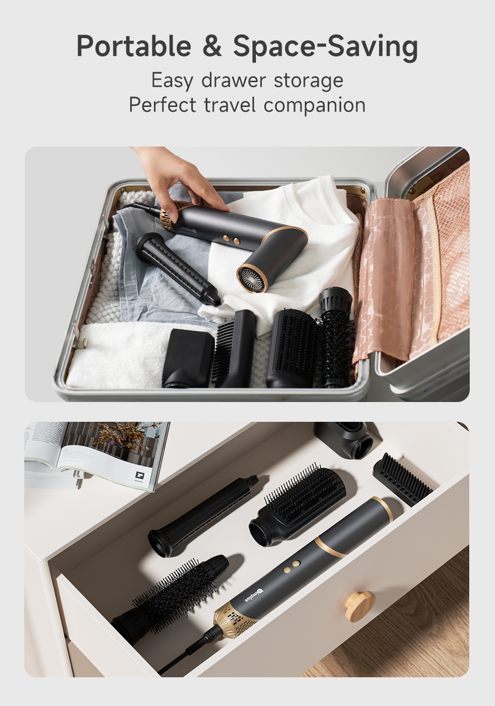 Simplus Hair Dryer Brush 5-IN-1 Multifunctional Styler Hair Curler ...