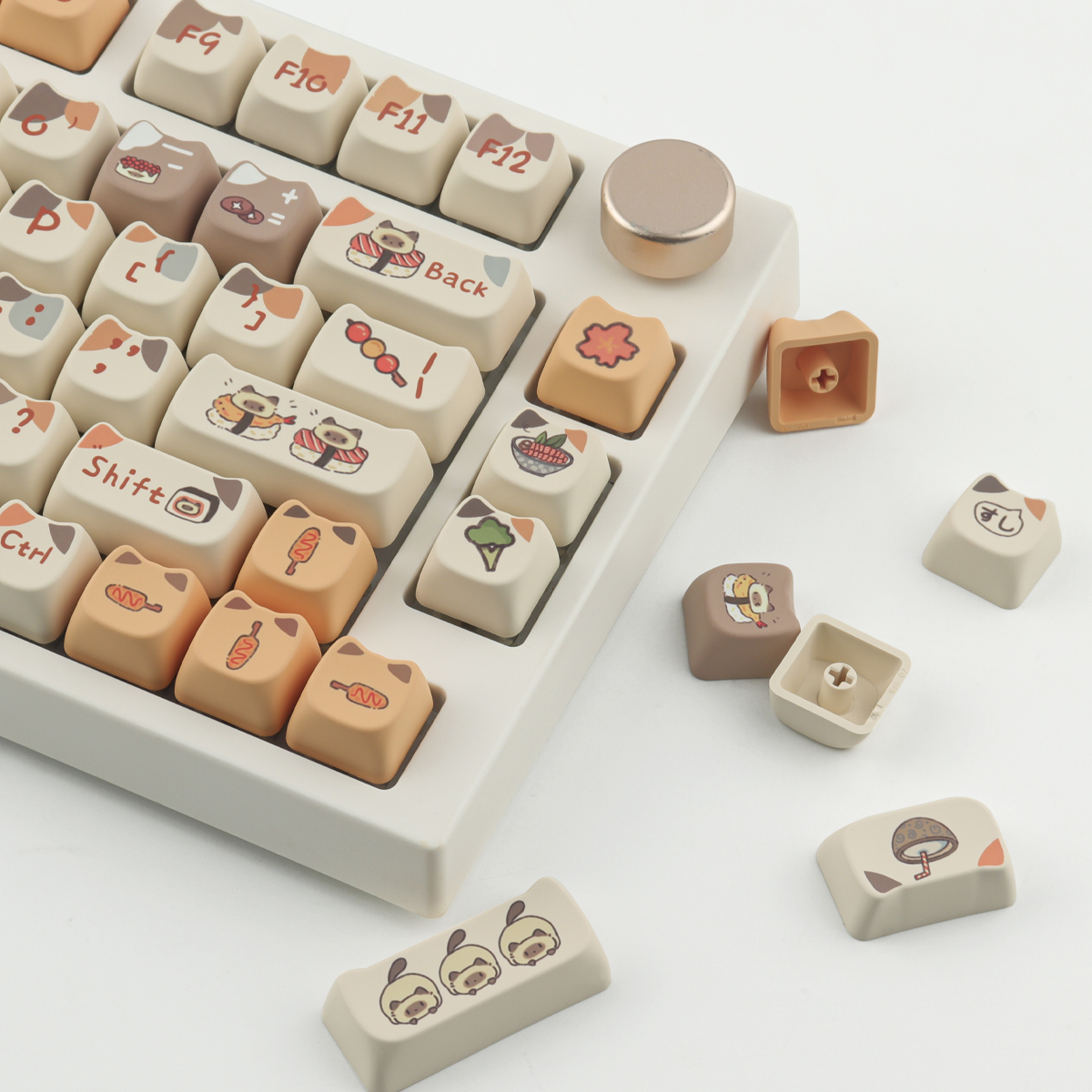 Sushi Cat keycaps 144 Keys keycaps MOA Profile DYE-SUB Personalized For ...