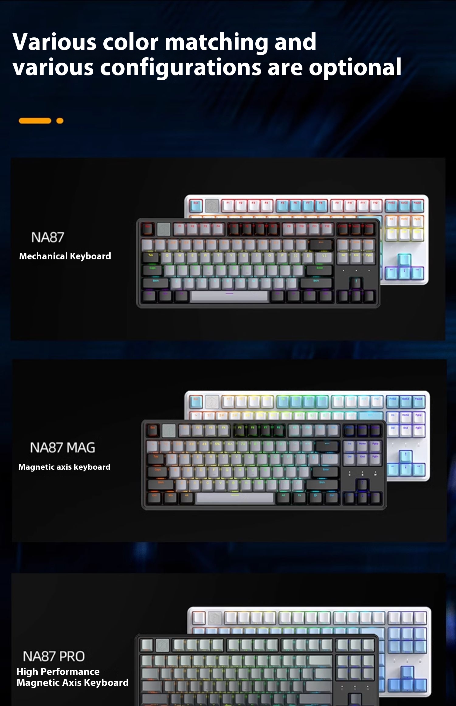 IROK NA87/NA87 PRO Series Keyboard 87 Key Game Keyboard HIFI Sound ...