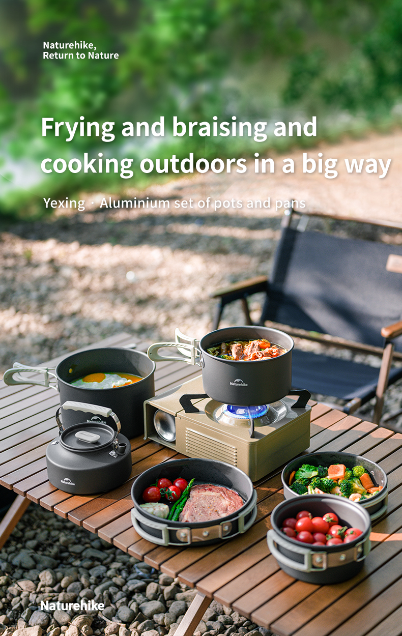 Naturehike camping cookware aluminum alloy pot Outdoor Pot Set ...