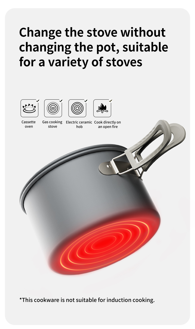 Naturehike camping cookware aluminum alloy pot Outdoor Pot Set ...