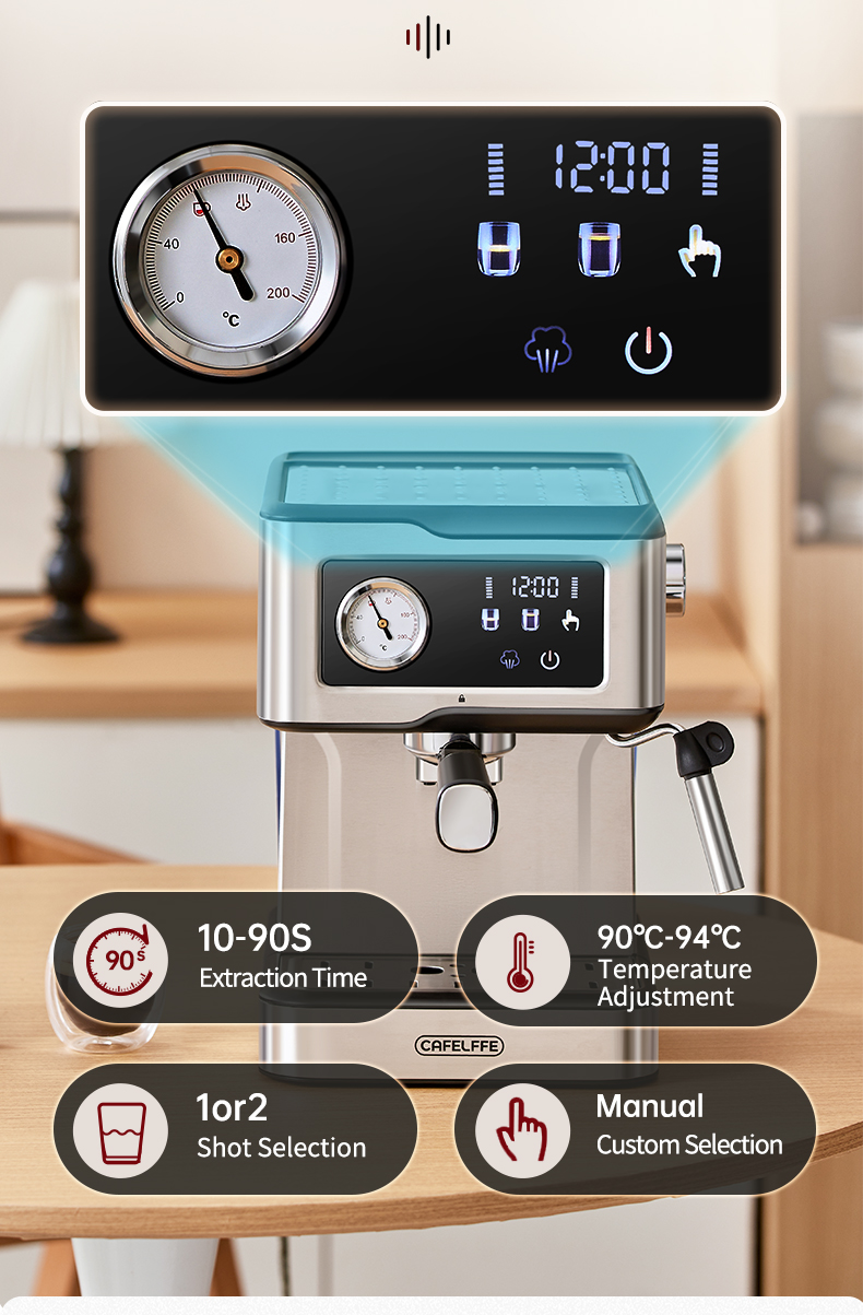 Cafelffe Coffee Maker 20Bar Automactic Espresso Coffee Machine With ...