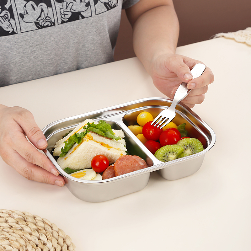2/3 Gird Kid Dinner Palte 316 Stainless Steel Palte Compartments Tray ...