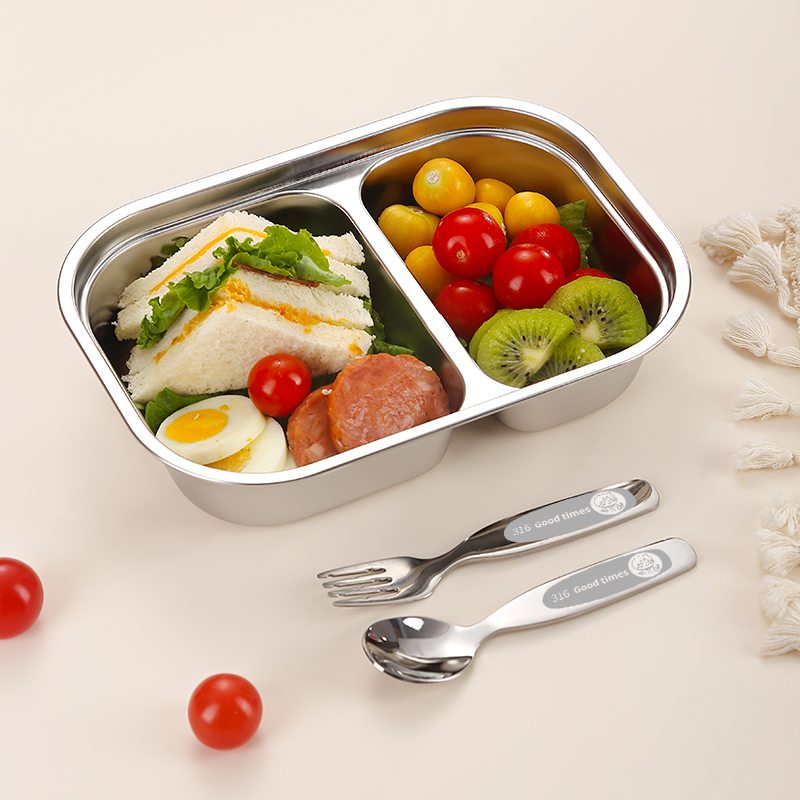 2/3 Gird Kid Dinner Palte 316 Stainless Steel Palte Compartments Tray ...