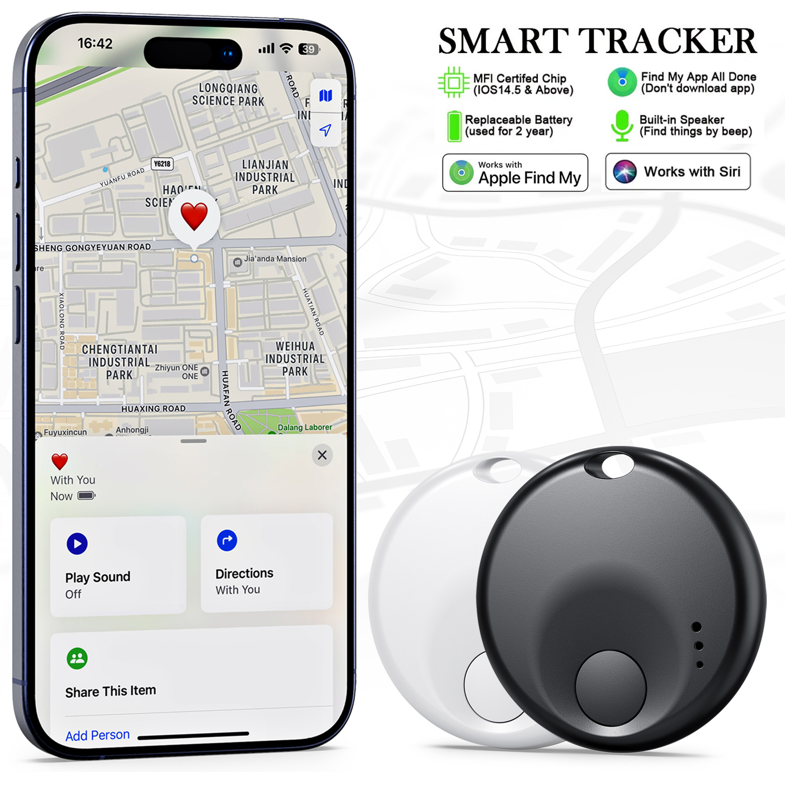 Trendy New Smart GPS Tracker Mini TAB for iOS Apple Find My app - iTag ...
