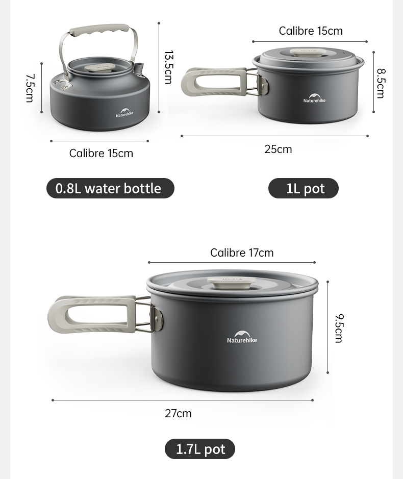 Naturehike camping cookware aluminum alloy pot Outdoor Pot Set ...