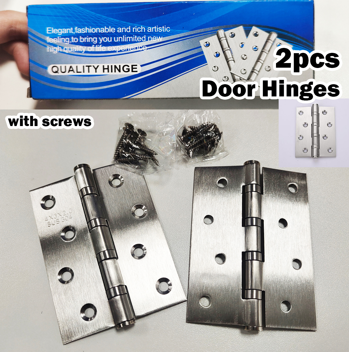 Door Hinges Butterfly Type Heavy Duty Hinges With Screw 1PAIR Ball ...