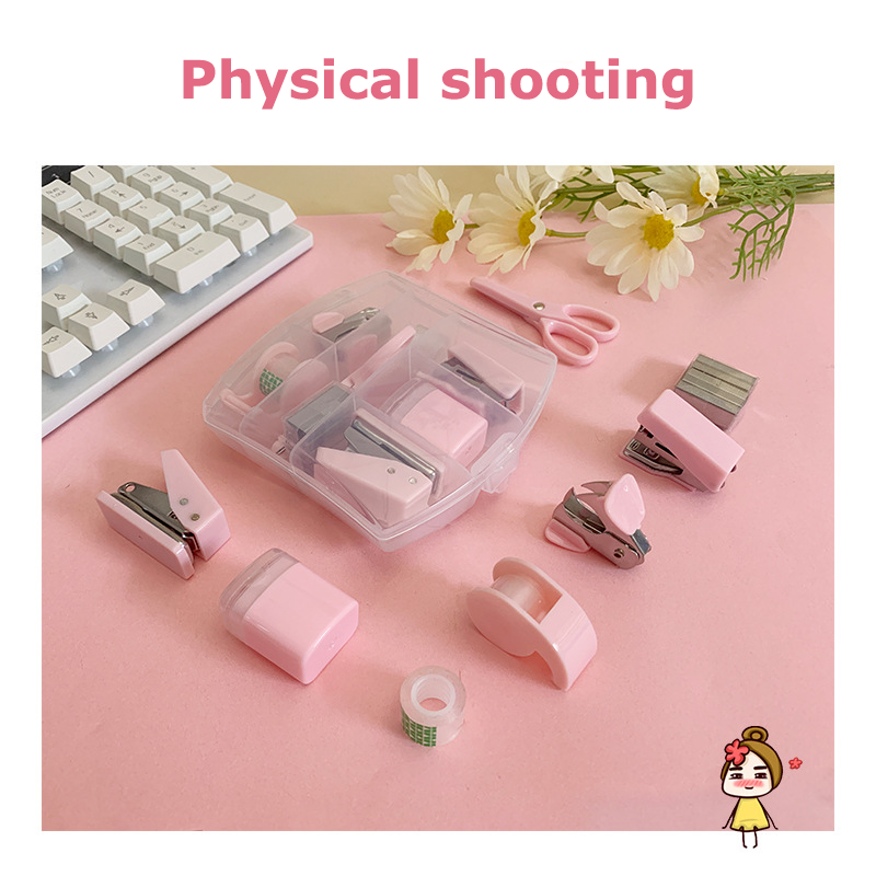 8pcs/box Korean Multifunction Scrapbook Tool Box Mini Stapler Hole Tape ...
