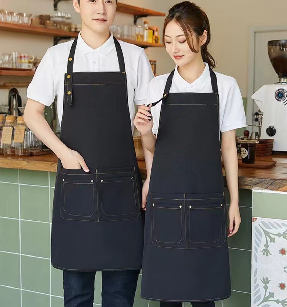 Ready Stock Waterproof halter apron with customized name LOGO kitchen ...