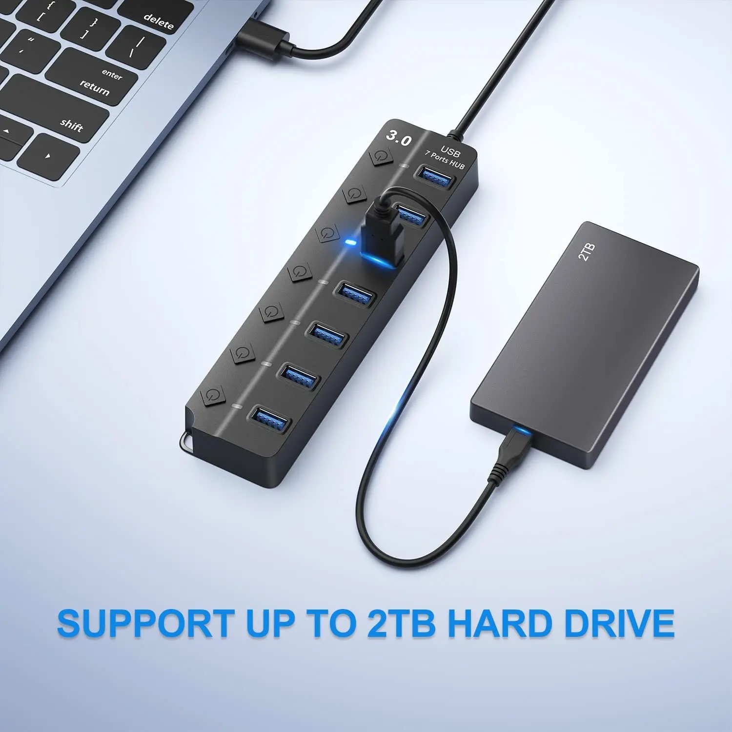7-IN-1 USB 3.0 HUB 5Gbps High Speed USB Docking Station Extender USB ...
