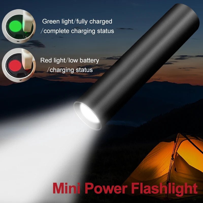 LED Flashlight USB Rechargeable Mini Portable Light Lamp Super Bright ...