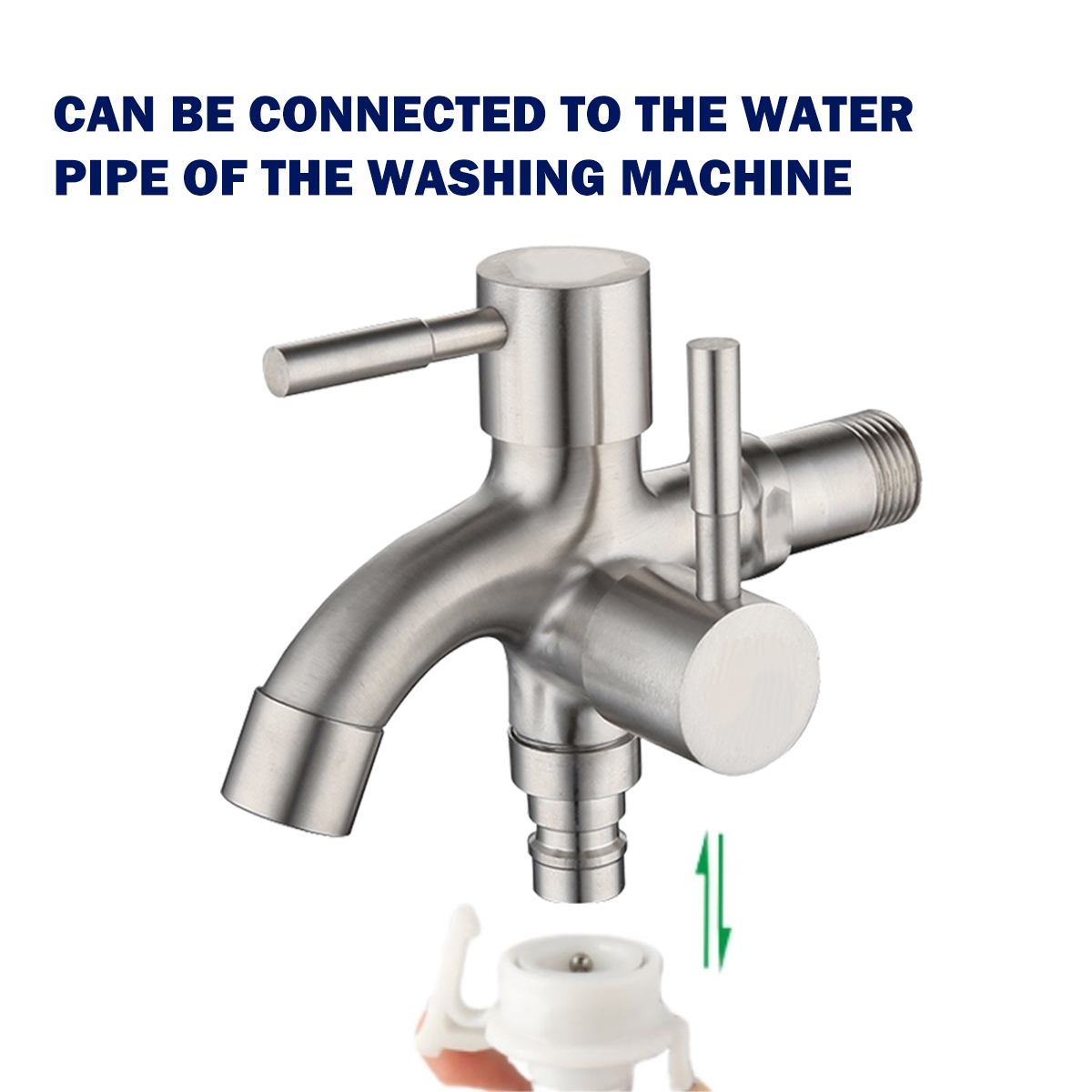 Two Way Faucet Heavy Duty Valve 304 Stainless Steel Pool faucet Double ...