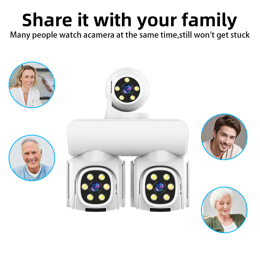 LLSEE icam365 12MP 6K 3 lens phone PTZ control wireless 4G SIM card ...