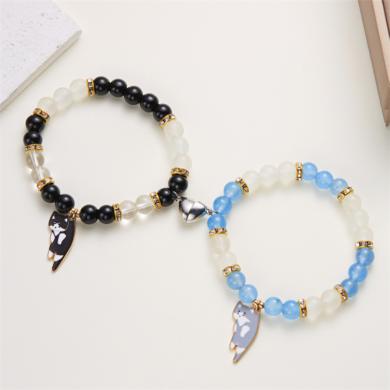 2Pcs/set Cute Cat Couple Bracelet Friendship Accessories For Best ...