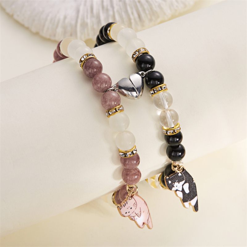 2Pcs/set Cute Cat Couple Bracelet Friendship Accessories For Best ...