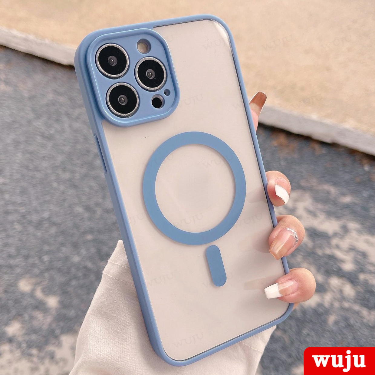 WUJU Luxury Clear Magnetic Wireless Charge Phone Case Compatible For ...
