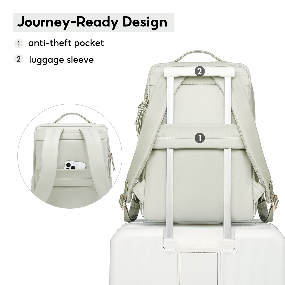FULL DESIGN Hillary Waterproof Laptop Backpack Large Capacity Travel ...
