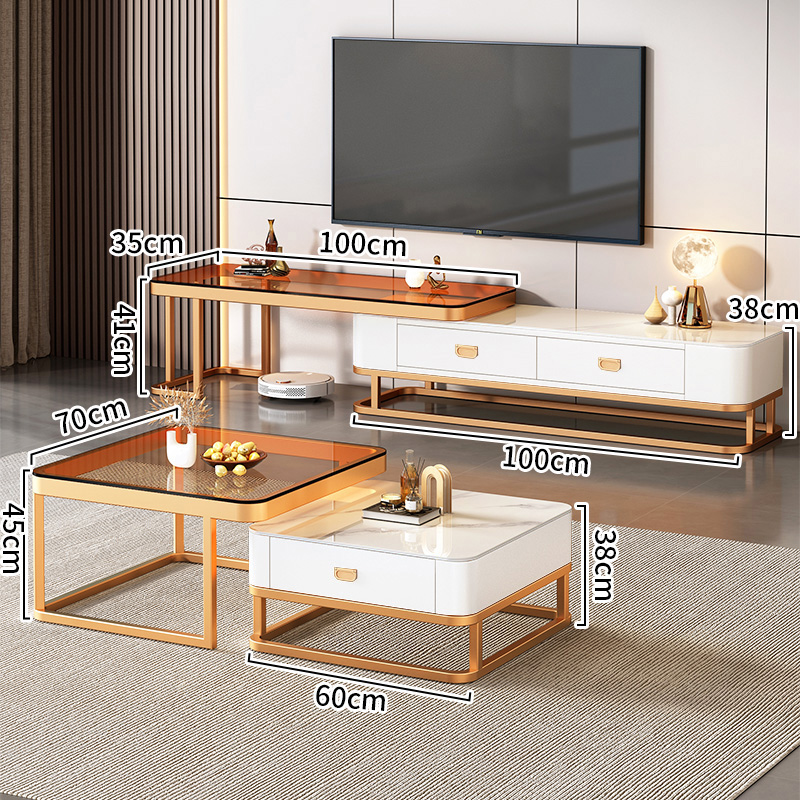 Nordic Glass Center Table For Sala Living Room Coffee Table With Drawer ...