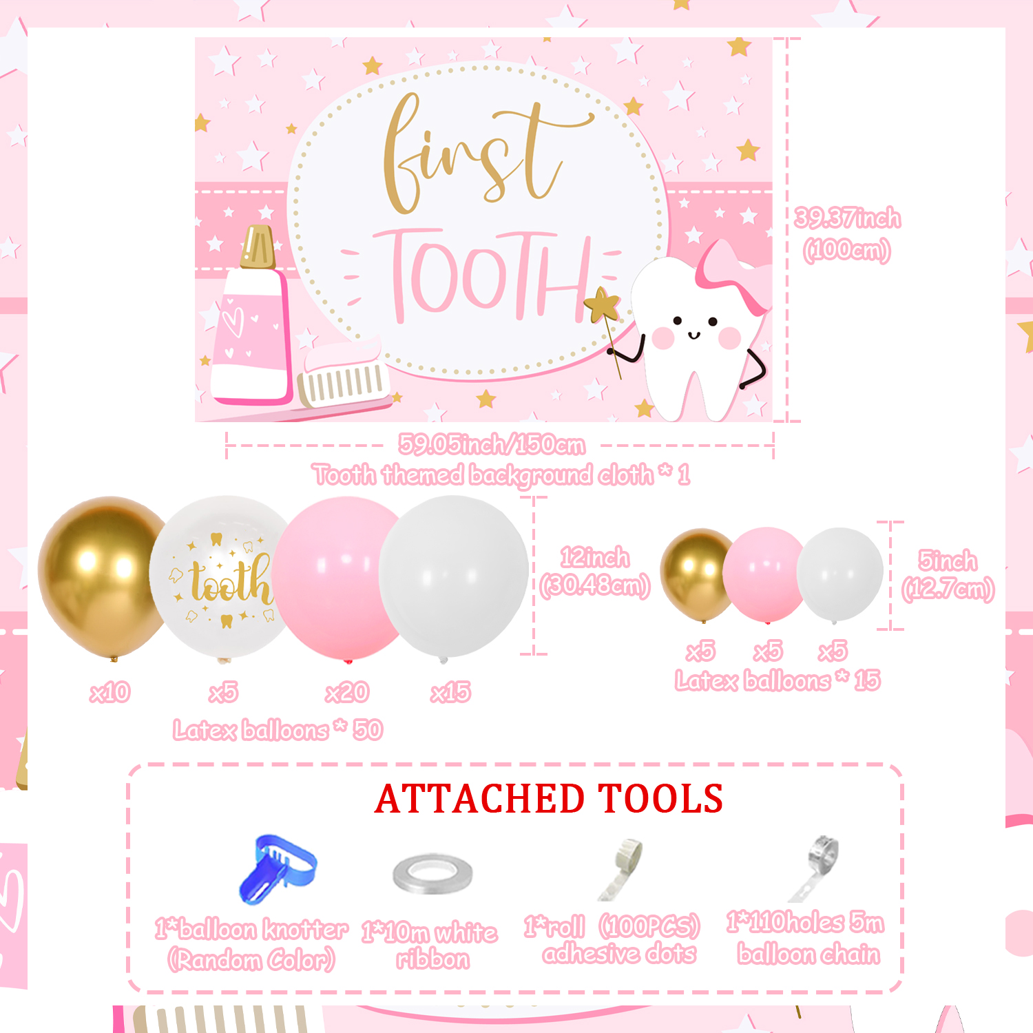 Cheereveal 68Pcs First Tooth Themed Party Decorations Teeth Party ...