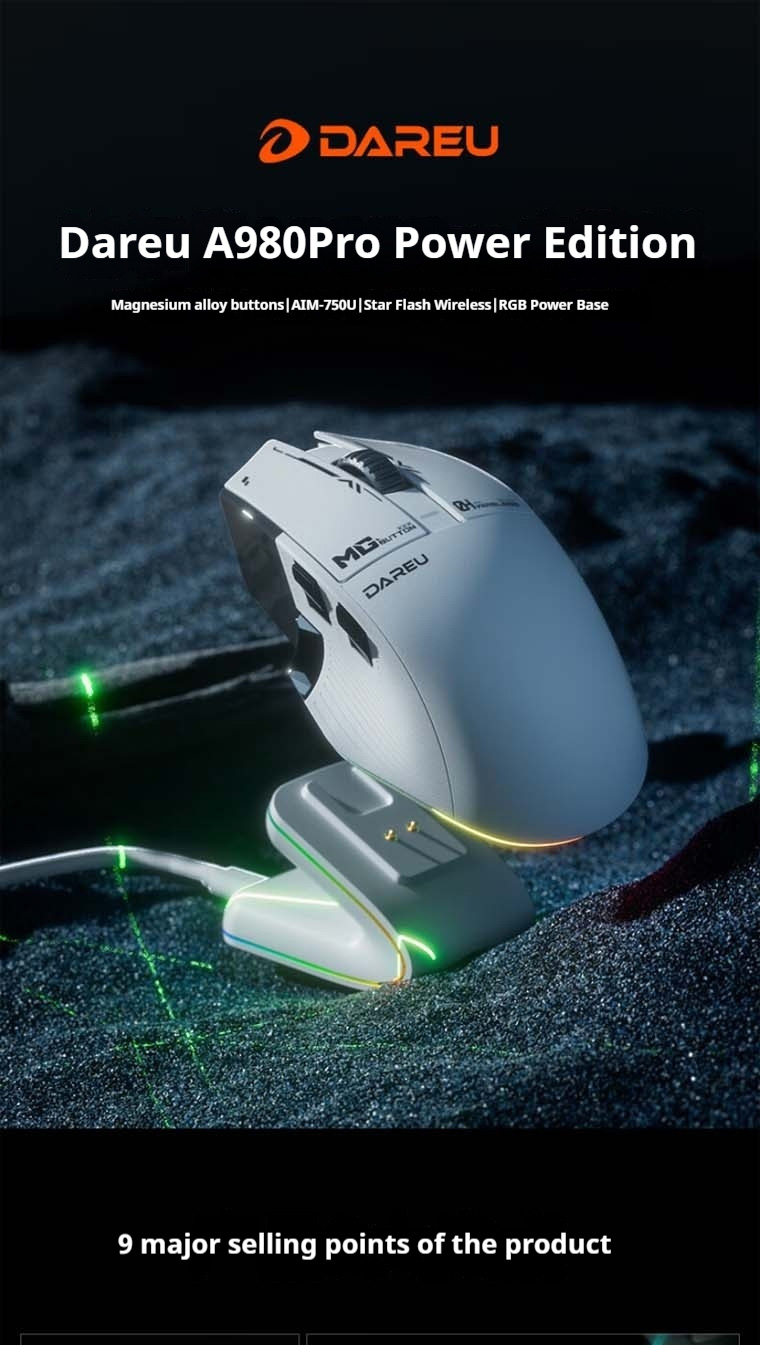 Dareu A980Pro Engine version mouse three-mode connection P3950 custom chip esports gaming mouse ...