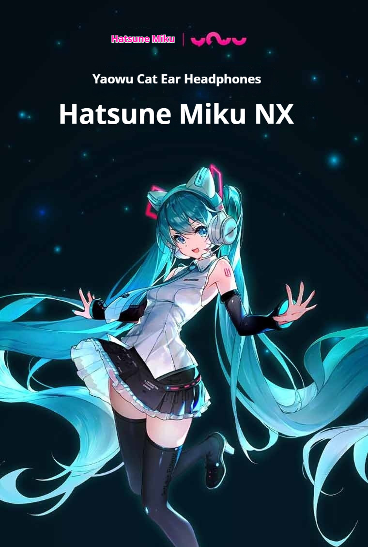 YOWU MIKU2 Hatsune Miku co branded NX headphone, physical sound insulation and noise reduction ...