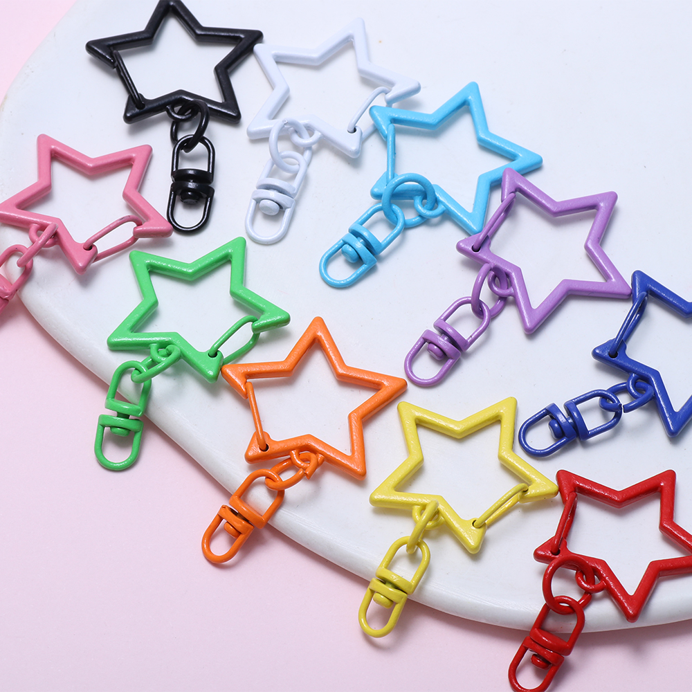10pcs star Key Rings Jewelry Making Accessories Keyfob Charm DIY ...