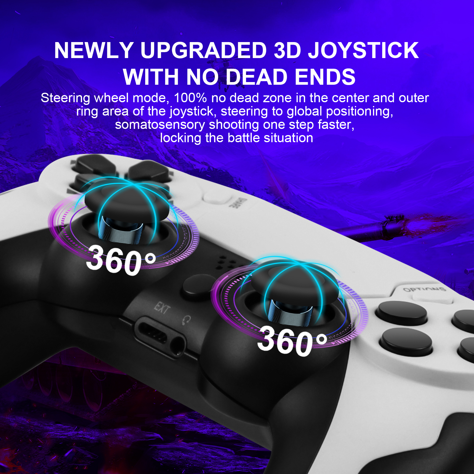 GAMINJA PS4 wireless Bluetooth game controller, one click wake-up sensitive touch pad, six axis ...