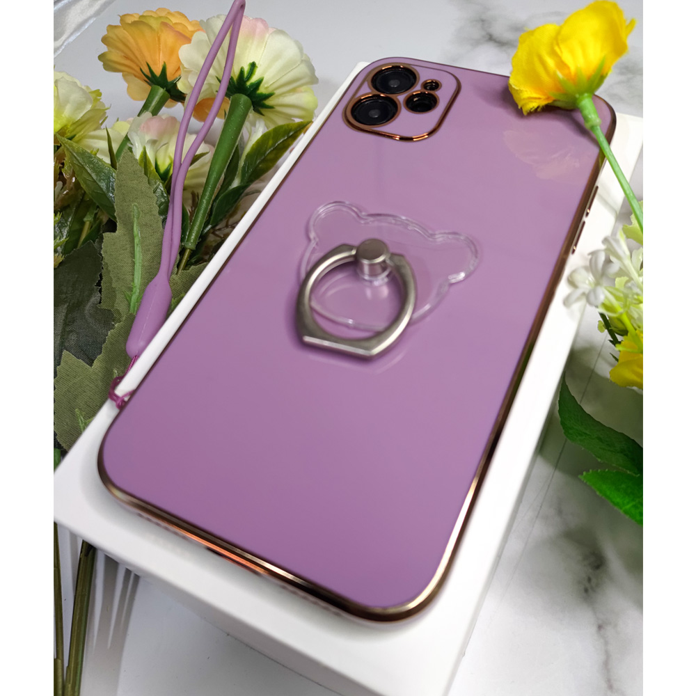 3 IN 1 For Itel A50 A667L Golden Electroplated Lanyard Phone Case With ...