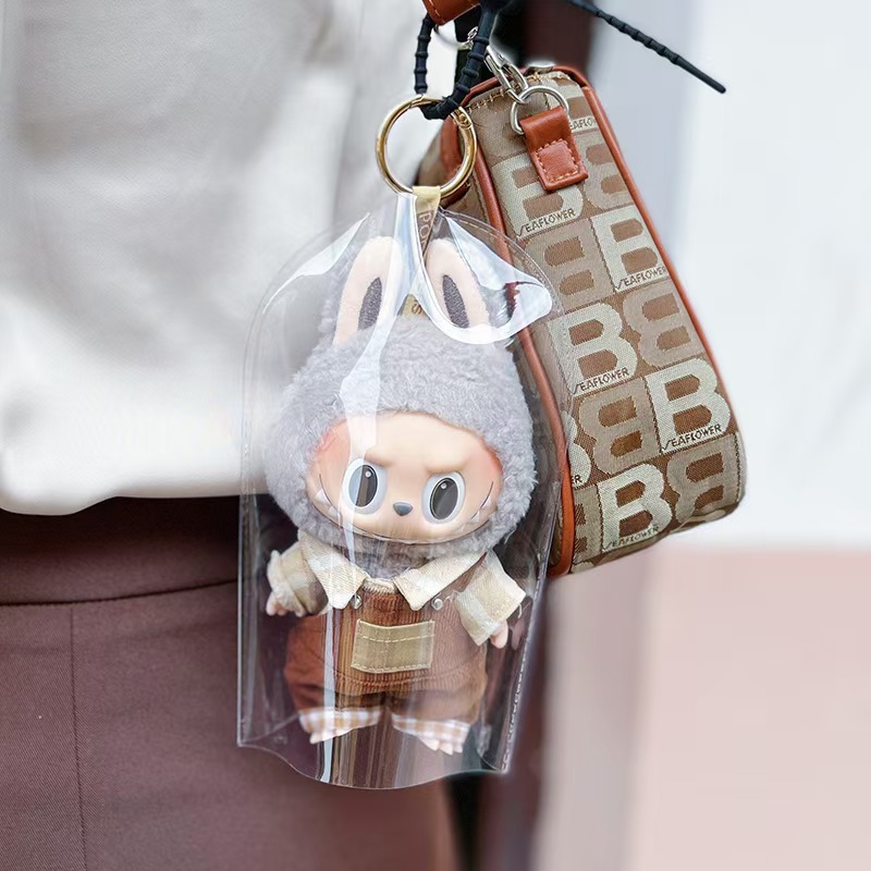 15cm 17cm Labubu V1 V2 Outdoor Bag PVC Transparent Baby Clothes ...