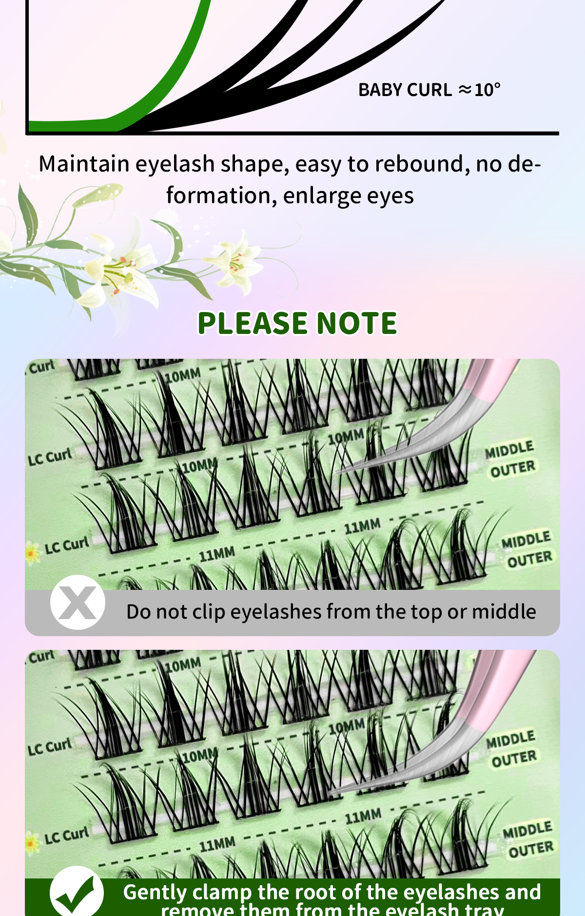 Elyzza Cutie Pet Bunny Elf& Puppy Lashes Length 10-12mm New LC Curl ...
