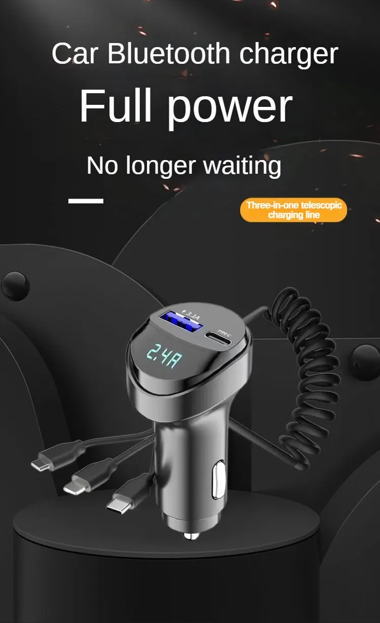 55W 2 Ports USB Fast Car Phone Charger 3.1A with Voltage Display Car ...