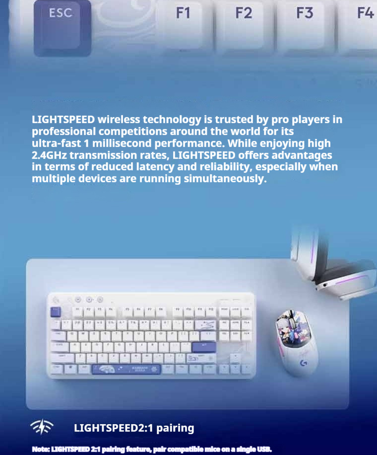 [Free customized keycaps] Logitech G517 Kamisato Ayaka customized co ...