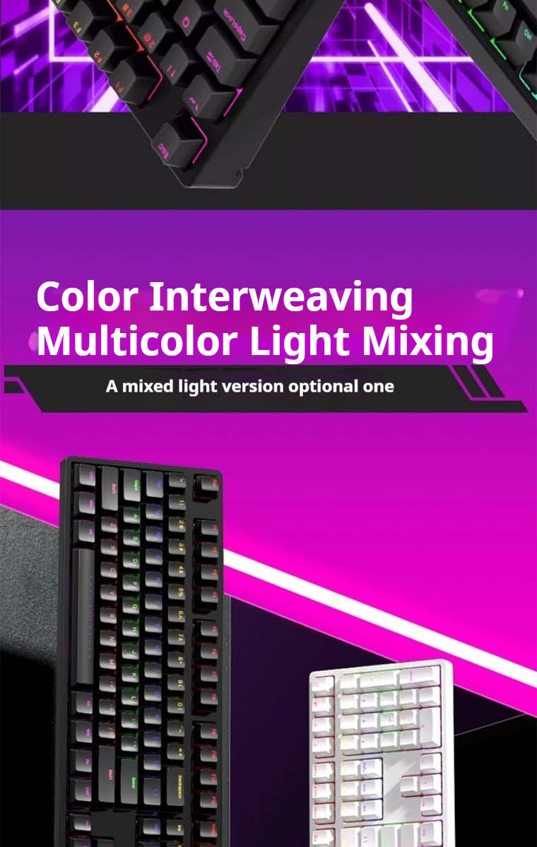 iKBC Z108 wired mechanical keyboard electronic sports game RGB dazzling light effect | Shopee ...