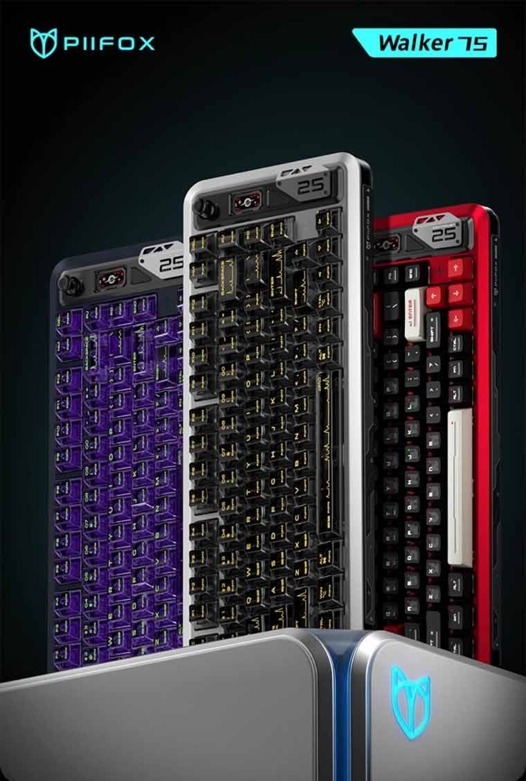 PIIFOX WALKER75 magnetic axis wireless three mode aluminum alloy game ...