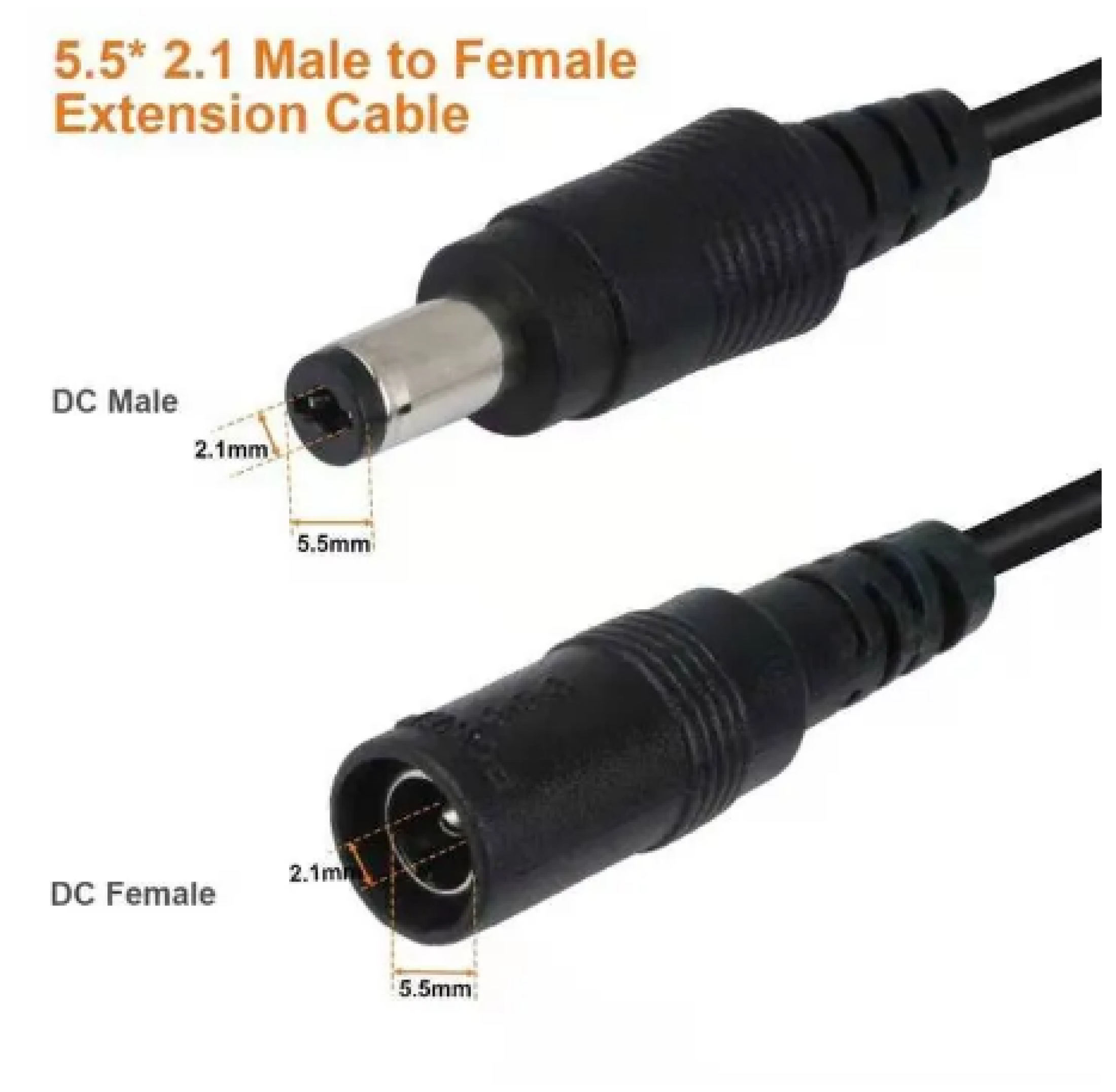 ICSEE 12V DC Power Supply Wire Extension Cable 5.5mm*2.1mm Male Female ...