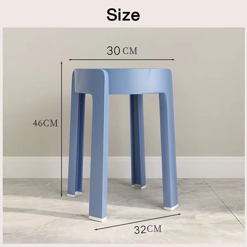 Nordic Style Stackable Monoblock Chair Plastic Stool Thickened Dining ...