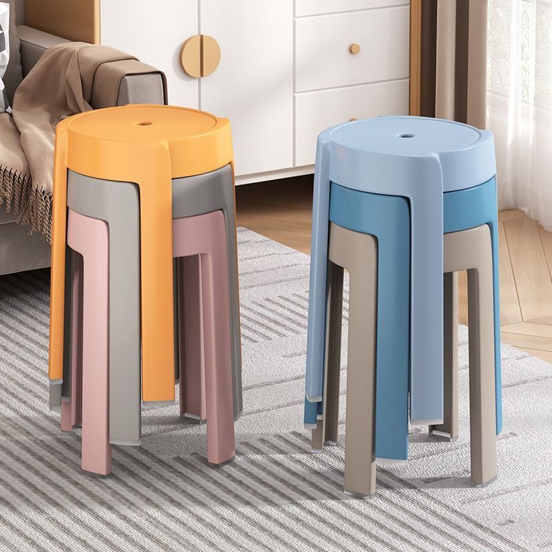 Nordic Style Stackable Monoblock Chair Plastic Stool Thickened Dining ...
