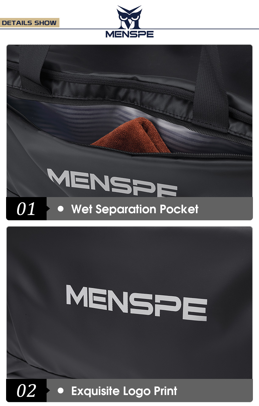 MENSPE Tote Bags Travel Bag Luggage Bag Fitness Bag Dry and Wet ...