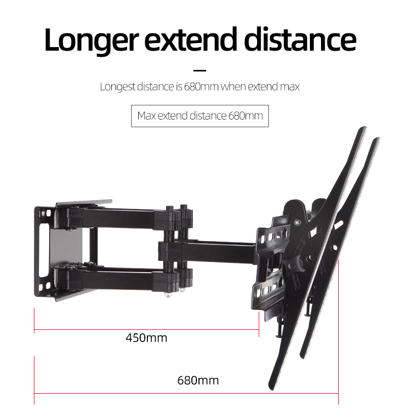 Universal 6 Arms TV Wall Mount Bracket for 26"-80" Metal TV Wall Swivel ...
