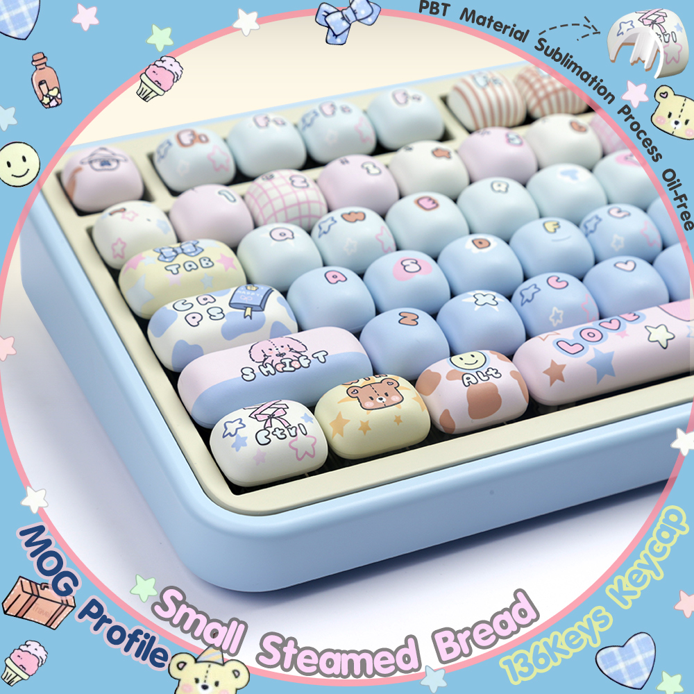 SOY MILK Keycaps PBT 141Keys/Set MOA Profile Five-sided Heat ...