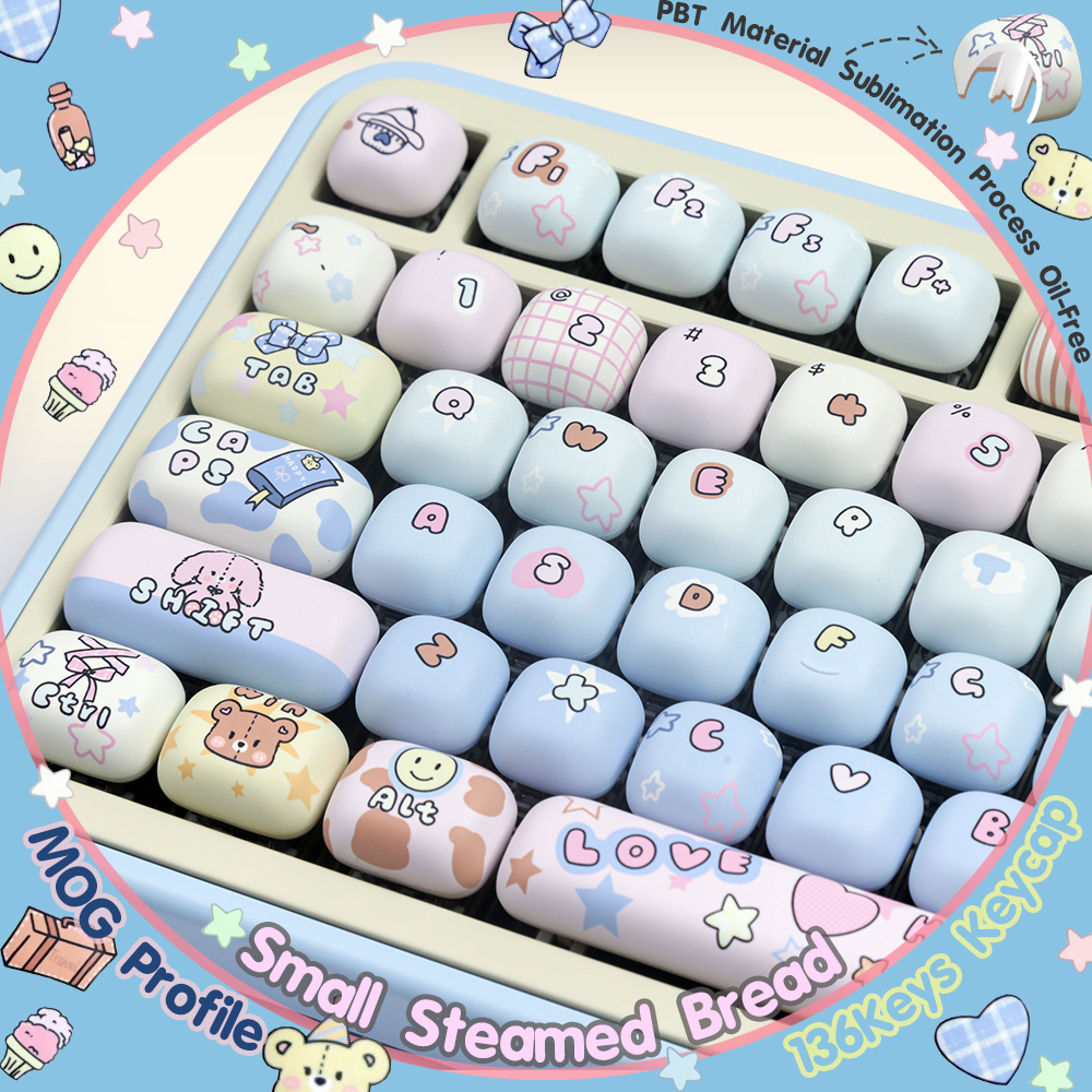 SOY MILK Keycaps PBT 141Keys/Set MOA Profile Five-sided Heat ...