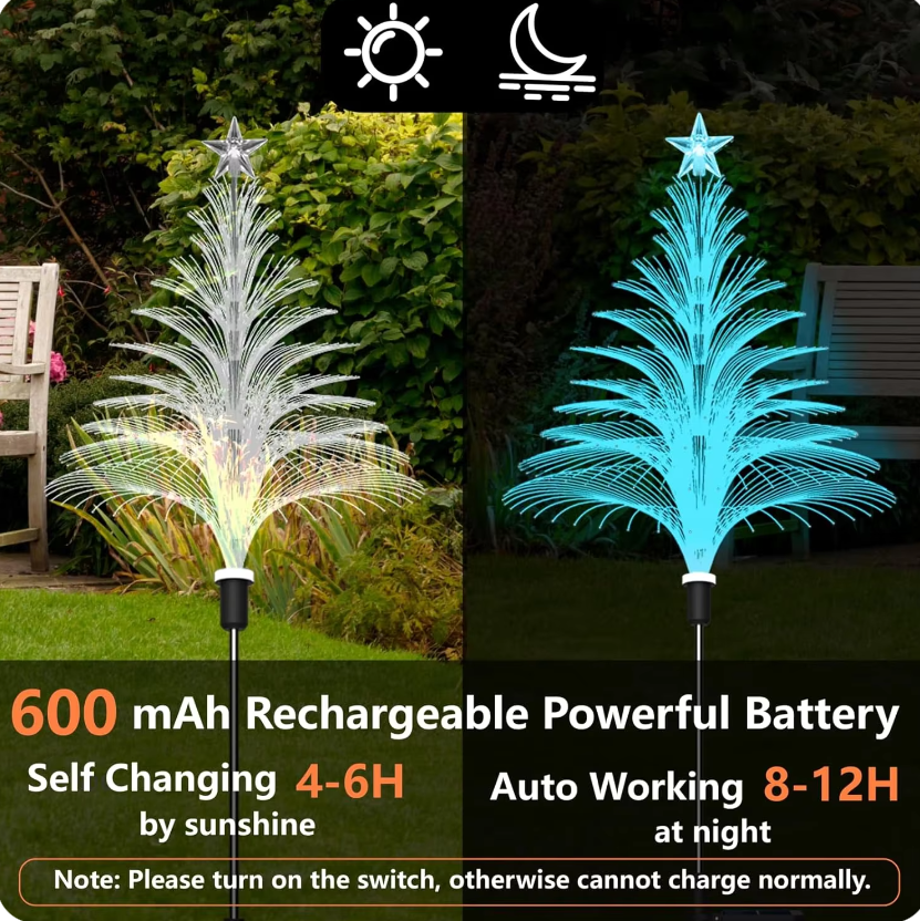 Outdoor Solar Light 7 Color Fiber Optic Jellyfish Light Garden Light ...