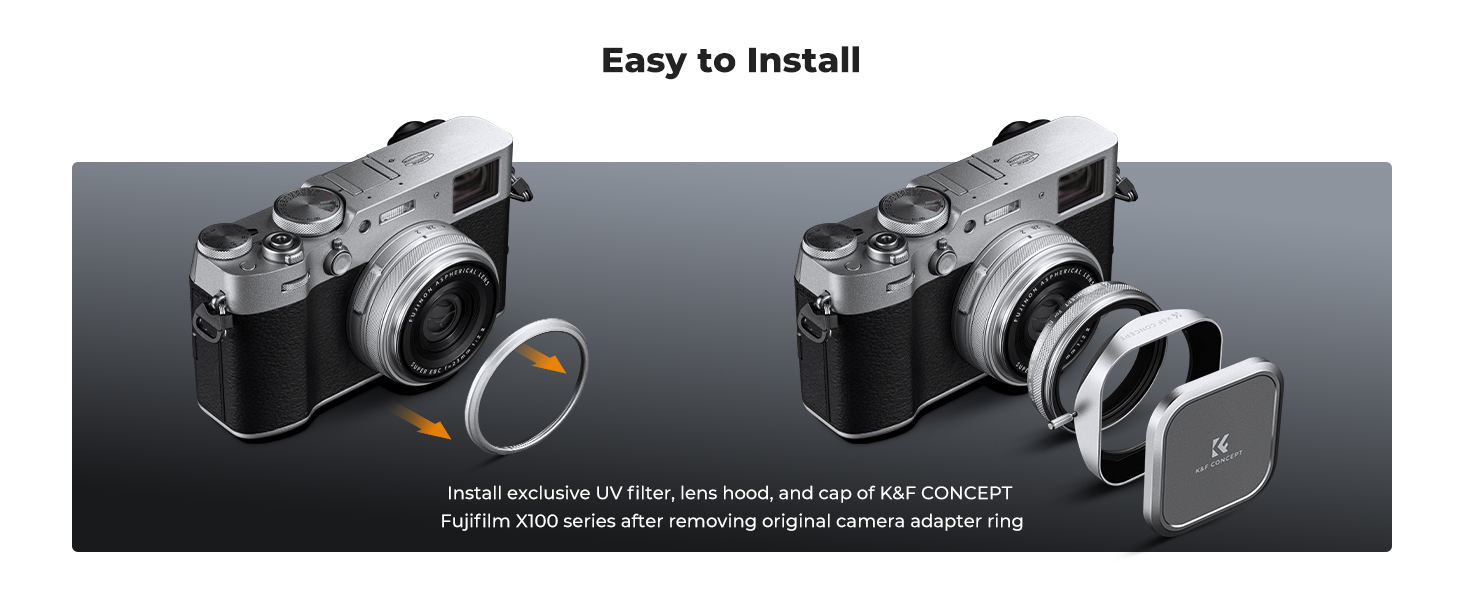 Fuji X100 Lens Hood+Lens Cap Compatible with Fuji X100, X100F, X100S ...