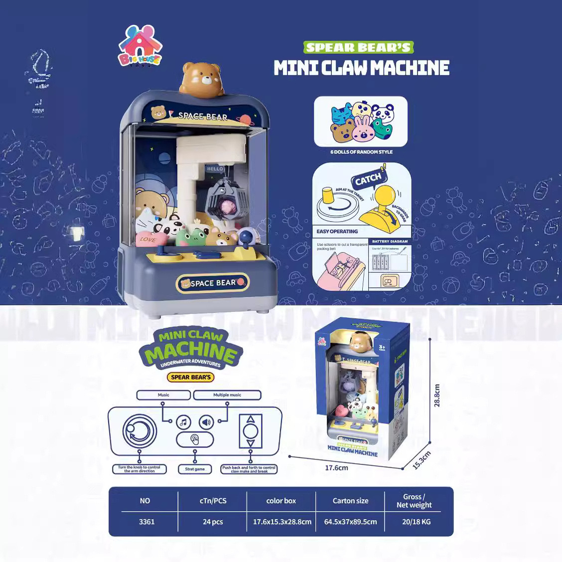 Mini Claw Machine Small Household Clip Doll Capsule Toy Coin-operated ...