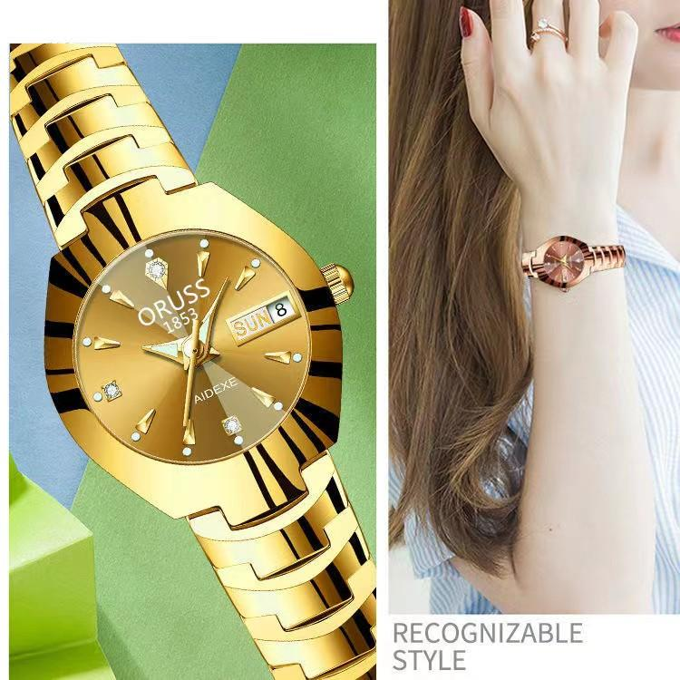 [Gift][With Box]ORUSS Original Women/Men Stainless Steel Luxury Dual ...